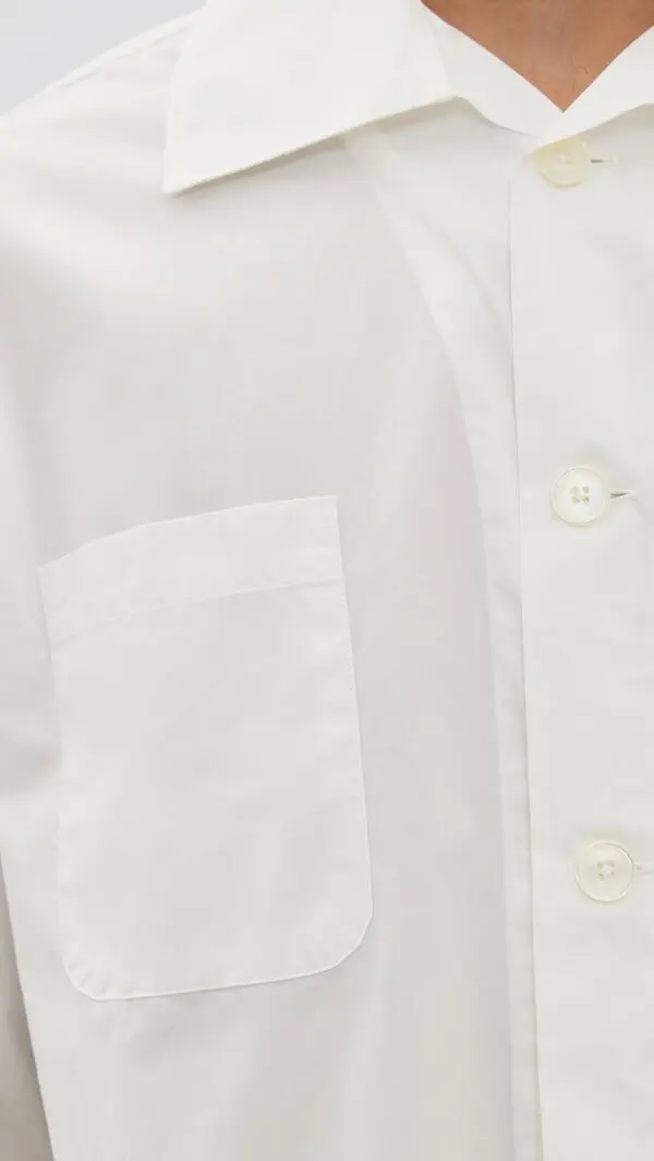 Our Legacy Funnel Shirt In White Dense Poplin - 75% Off | Editorialist